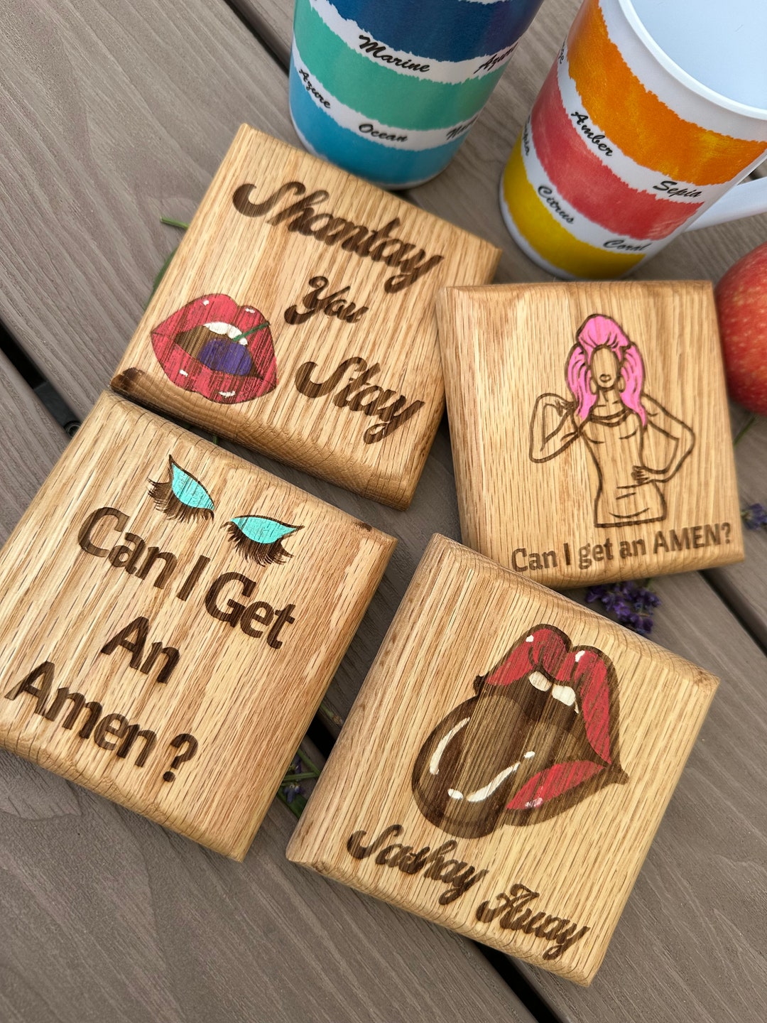 Drag Race Oak Coasters: Rev up Your Table Top Style. Perfect Gift for ...