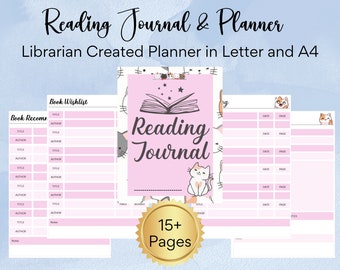 Reading Journal, Cute Printable Book Planner, Booktok Merch and ...