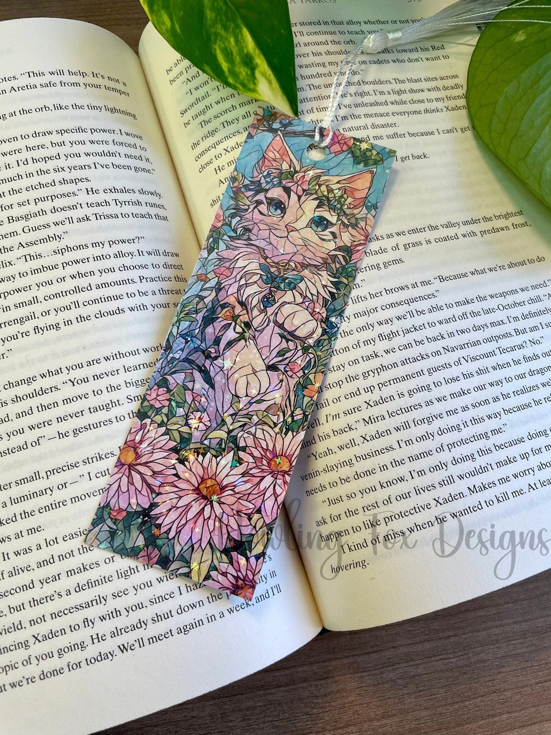 Cute Cat Bookmark | Kawaii Bookish Merch With Colorful Mosaic Design ...