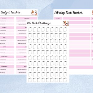 Cat Reading Journal, Cute Printable Book Planner, Booktok Merch and ...
