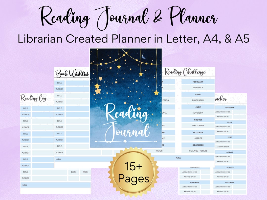 Reading Journal, Cute Printable Book Planner, Booktok Merch and ...