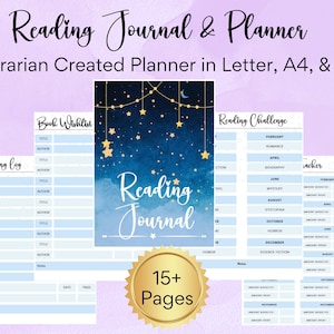 Reading Journal, Cute Printable Book Planner, Booktok Merch and ...