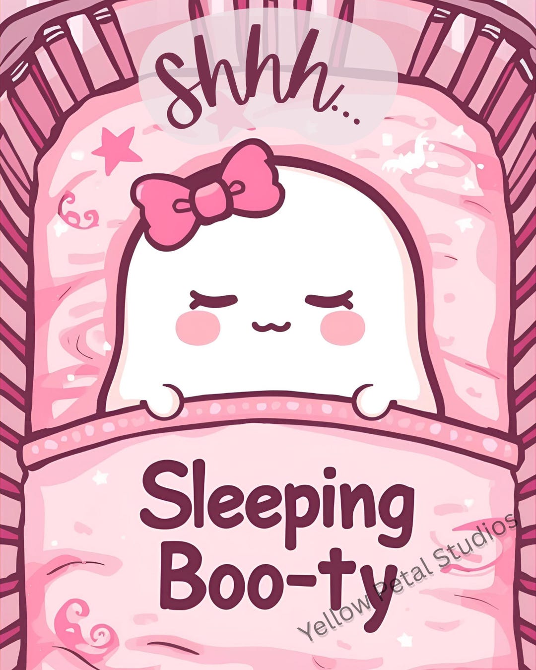 Sleeping Boo-ty Printable Wall Art – Cute Ghost Bedroom Decor, 8×10 ...
