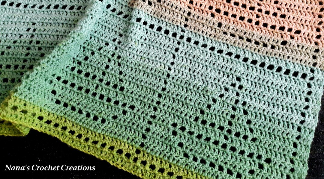 Smooth Sailing Blanket Filet Pattern Filet Crochet Blanket Pattern ...