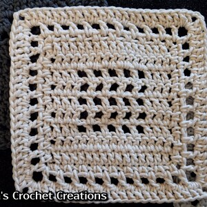 Cottage Block Square | Filet Crochet Square | Afghan Block | Square ...