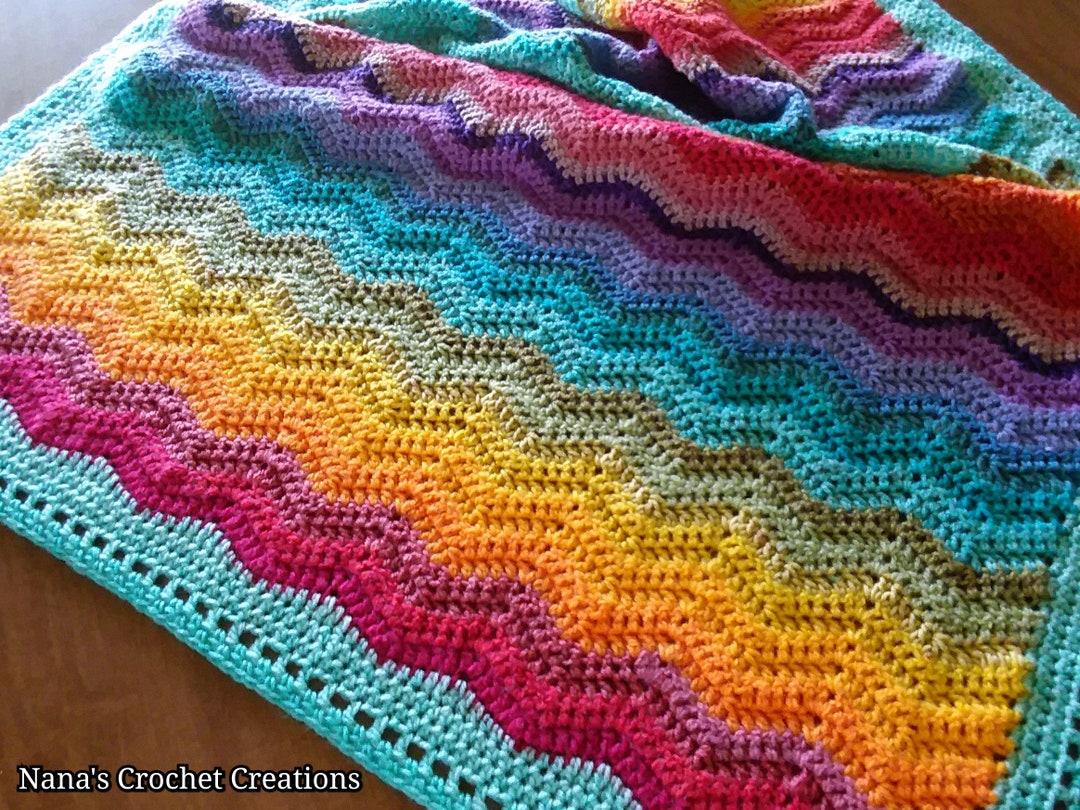 Simple Ripple - Crochet Blanket Pattern: Color Block & Striped ...