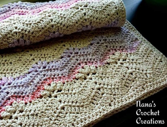 Pop-up Ripple Crochet Blanket Pattern Crochet Ripple - Etsy