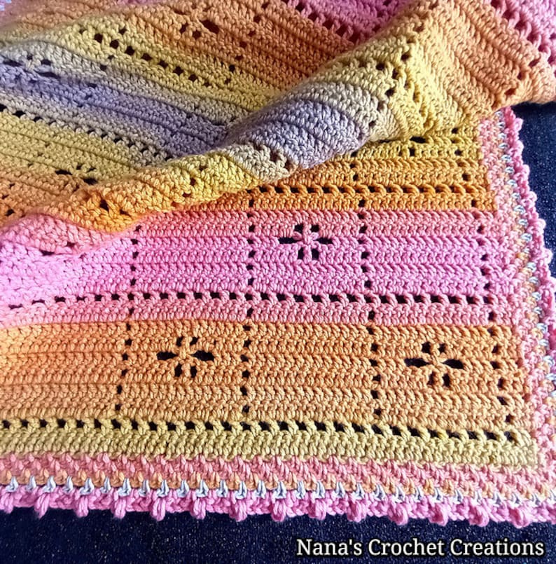 Filet Flower Blanket Pattern Bundle FIVE Patterns Included - Etsy