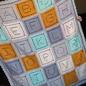 ABC BLOCKS | Filet Crochet Pattern | Filet Crochet Alphabet Square ...