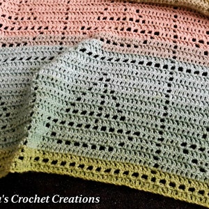 Smooth Sailing Blanket Filet Pattern Filet Crochet Blanket Pattern ...