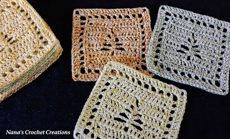 Patchwork Pines Square Filet Pattern Filet Crochet Square - Etsy