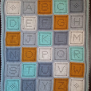 ABC BLOCKS | Filet Crochet Pattern | Filet Crochet Alphabet Square ...