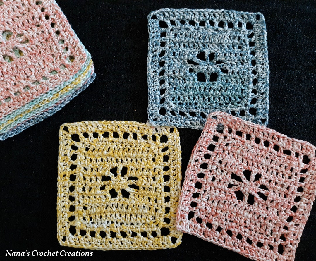 Perfect Patchwork Squares | Filet Pattern | Filet Crochet Square ...