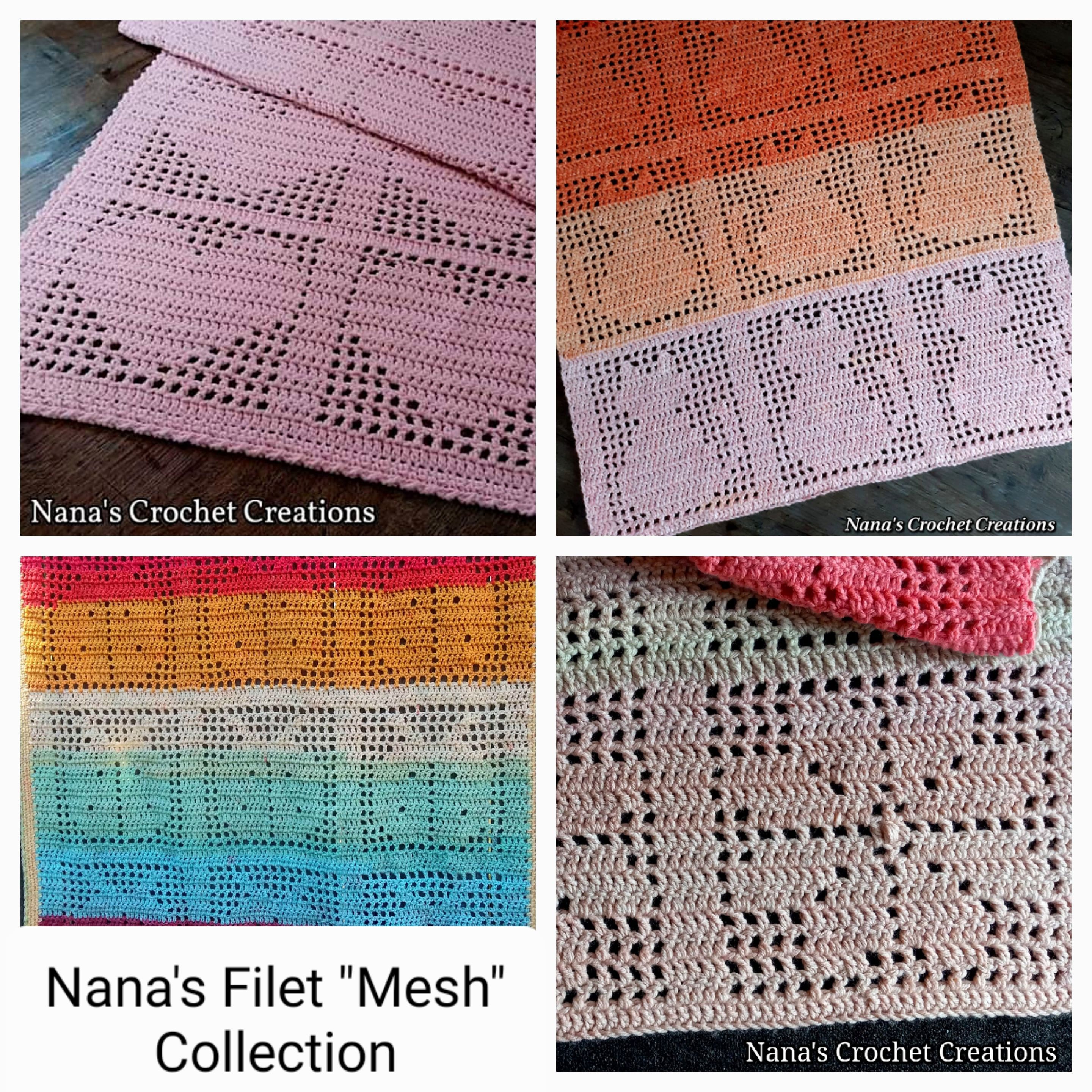 Nana's Filet Crochet Blanket Bundle Filet Crochet - Etsy