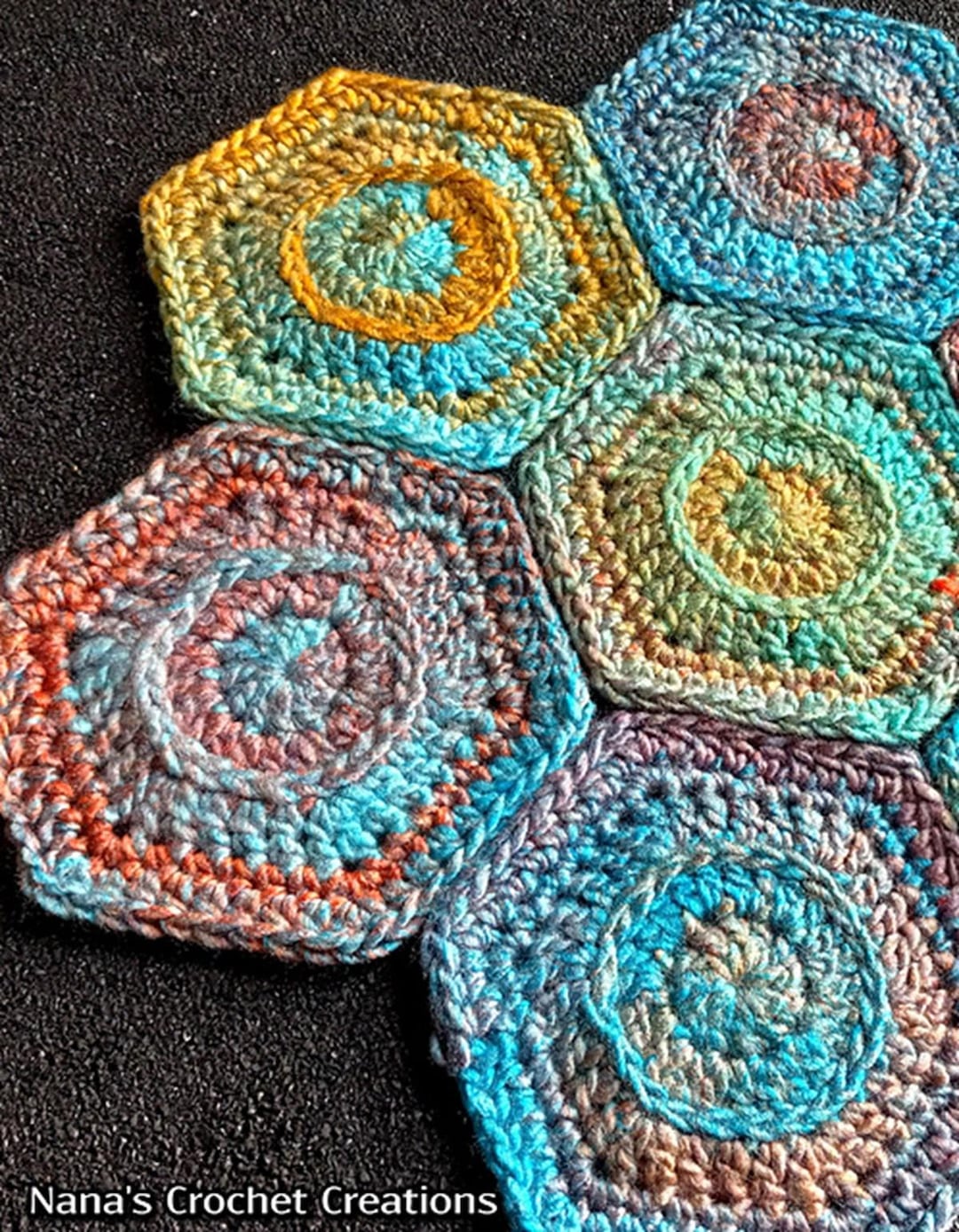 Mixed Medley Hexagons | Crochet Pattern | Crochet Hexagons | Easy ...