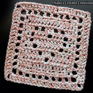 Patchwork Heart Square | Filet Pattern | Filet Crochet Square Pattern ...