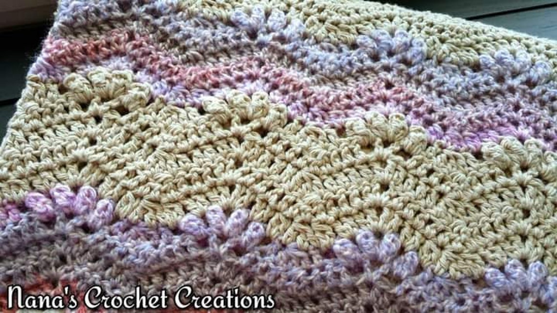 Pop-up Ripple Crochet Blanket Pattern: Popcorn Stitch (PDF Pattern) - Etsy