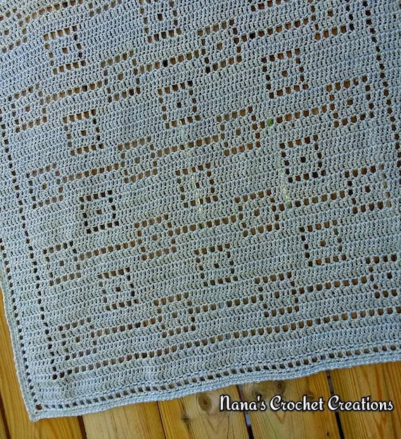 Geo Blanket Filet Pattern Filet Crochet Blanket Pattern - Etsy