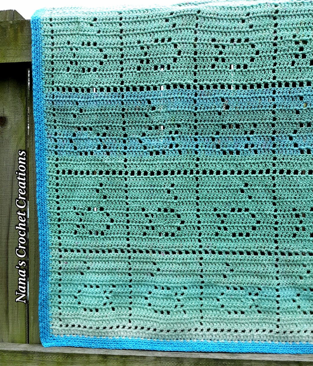 Snorkledoo's Sea Blanket | Filet Pattern | Filet Crochet Blanket ...