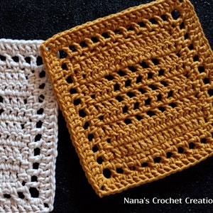 Cottage Block Square | Filet Crochet Square | Afghan Block | Square ...