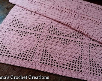 Crochet Blanket Pattern Little Princess Filet Blanket PDF Uk - Etsy