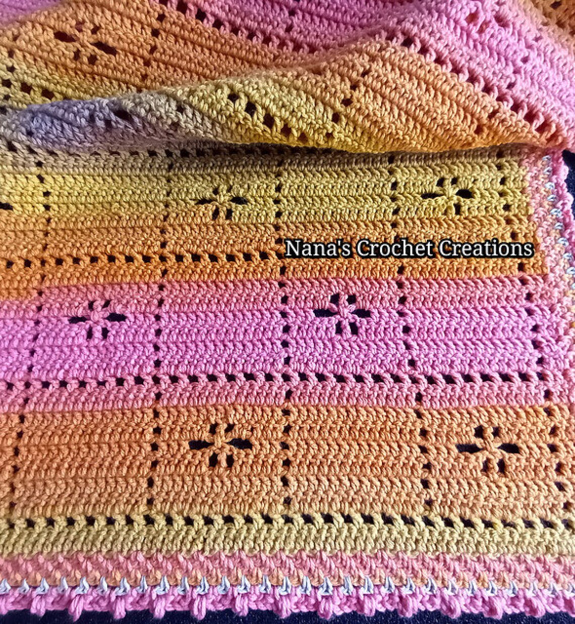 Filet Flower Blanket Pattern Bundle FIVE Patterns Included - Etsy