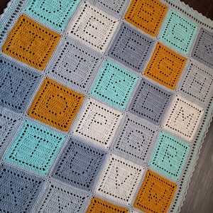 ABC BLOCKS | Filet Crochet Pattern | Filet Crochet Alphabet Square ...