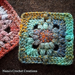 Nana's "puff Square" | CROCHET SQUARE PATTERN | Colorful Square | Nana ...