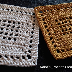 Cottage Block Square | Filet Crochet Square | Afghan Block | Square ...