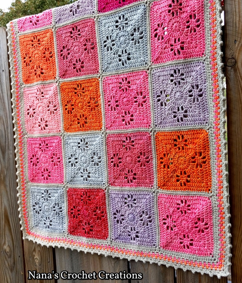 Peppermint Candy Squares Filet Pattern Filet Crochet - Etsy