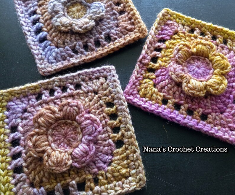 Mollie Blossom & "cozy Companion Crochet Floral Square Patterns (PDF ...