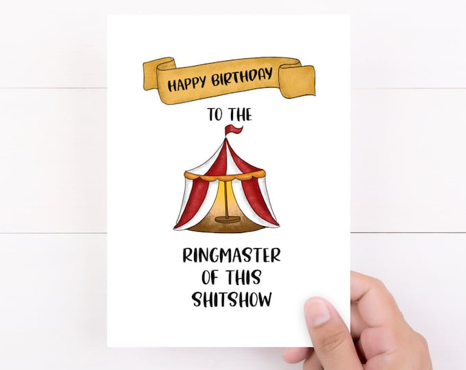 Funny Birthday Card Ringmaster of This Shitshow Boss - Etsy