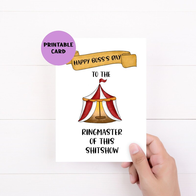 Bosses Day Card Ringmaster - Etsy
