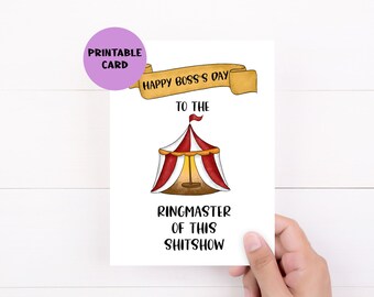 Funny Boss's Day Card Printable Pdf / Instant Download / - Etsy