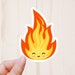 Fire Sticker, Cute Kawaii Flame Sticker, Cool Stickers - Etsy