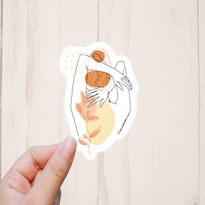 Abstract Art Sticker, One Line Drawing Sticker, Female Line Drawing ...