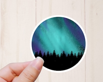 Galaxy Vinyl Sticker Northern Lights Vinyl Sticker Night Sky Sticker ...