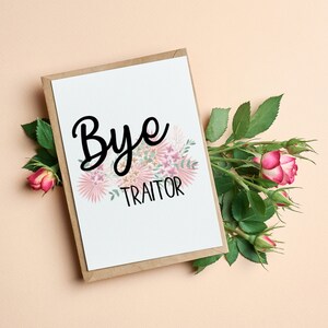 Bye Traitor, Coworker Leaving Card, Co-worker Going Away Card, Card for ...