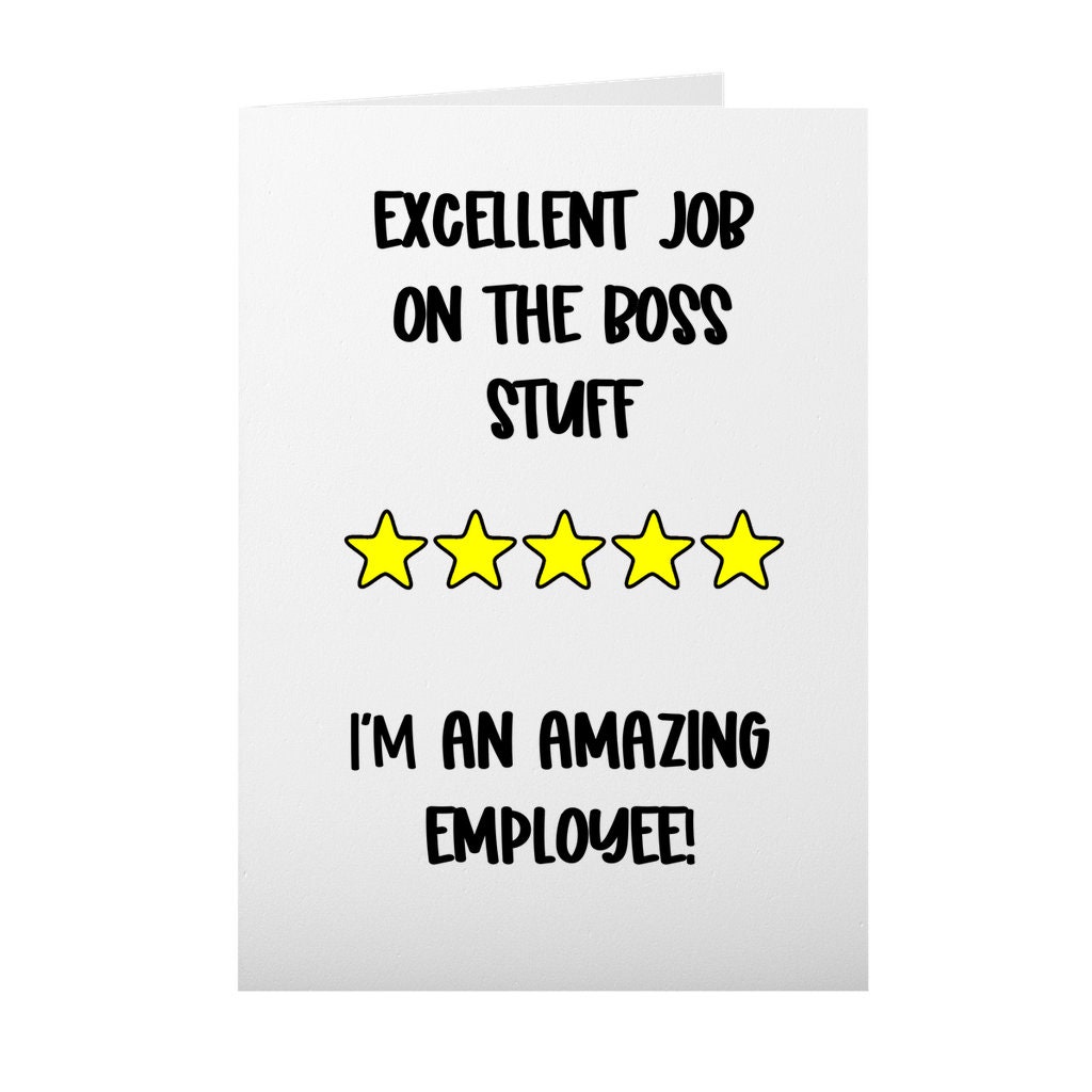 Boss Card Funny Boss's Day Gag Gift for Bosses - Etsy