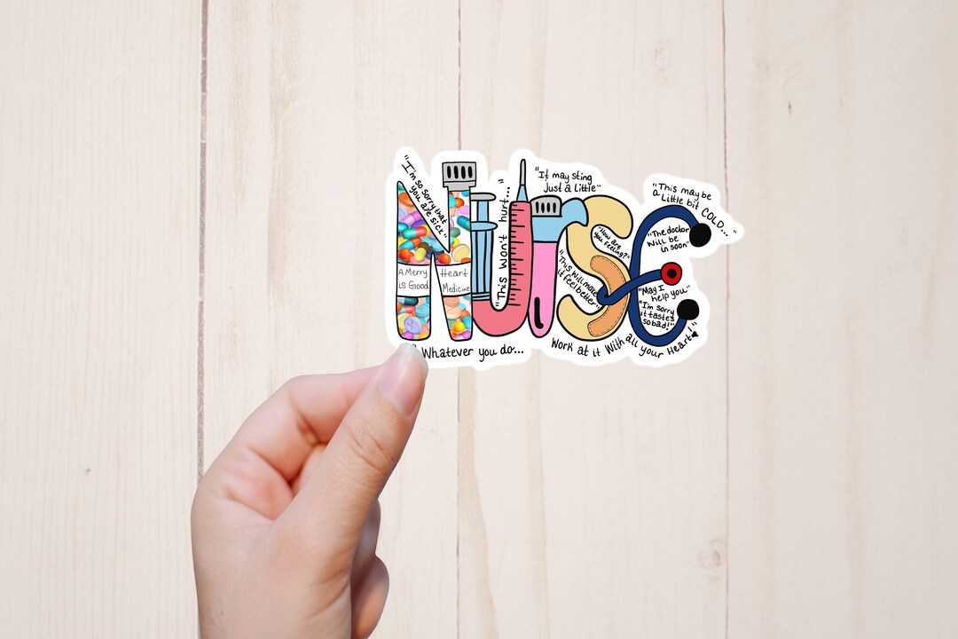 Colorful Nurse Sticker, Medical Sticker, Nurse Gifts, Water Bottle ...