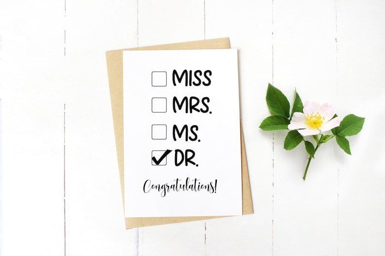 Congrats Doctor Card, Medical School Graduation Card, Female Doctor ...