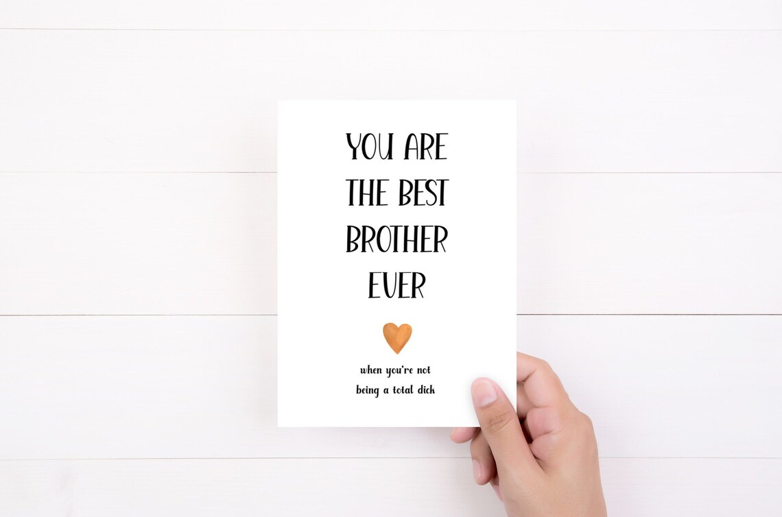 Best Brother Card Funny Rude Birthday Card for Brother Funny - Etsy