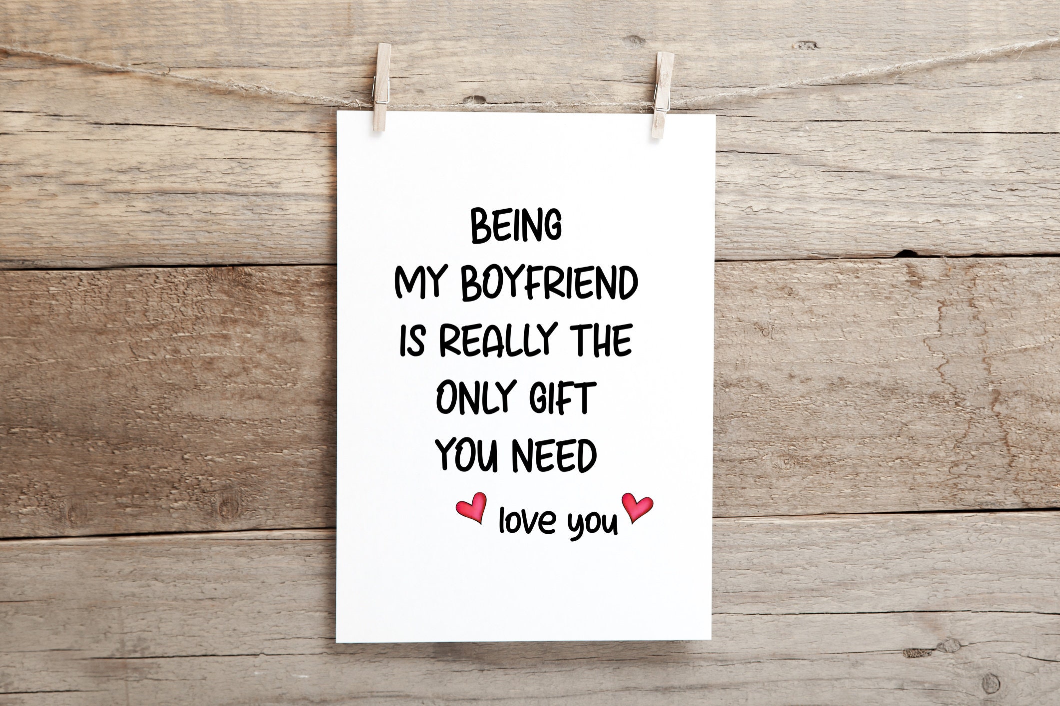 Funny Boyfriend Card Being My Boyfriend Only Gift You Need - Etsy.de