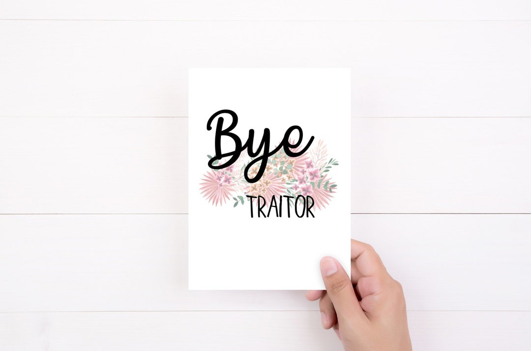 Bye Traitor, Coworker Leaving Card, Co-worker Going Away Card, Card for ...