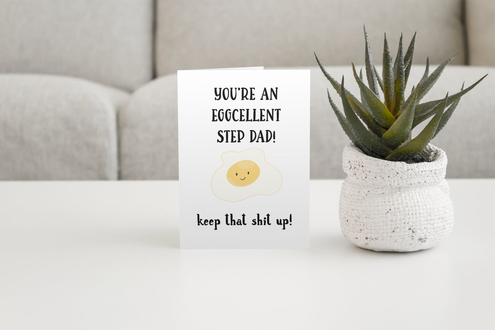 Funny Card for Step Dad You're an Eggcellent Step Dad - Etsy