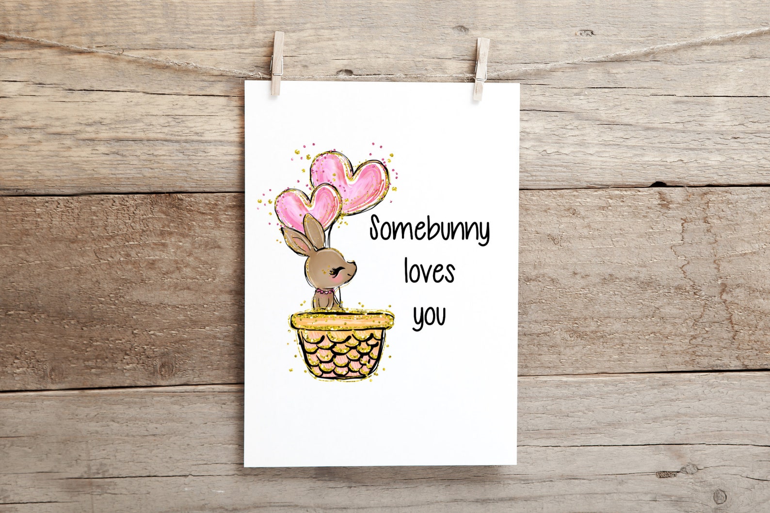 Somebunny Loves You Card Bunny Rabbit I Love You Greeting - Etsy