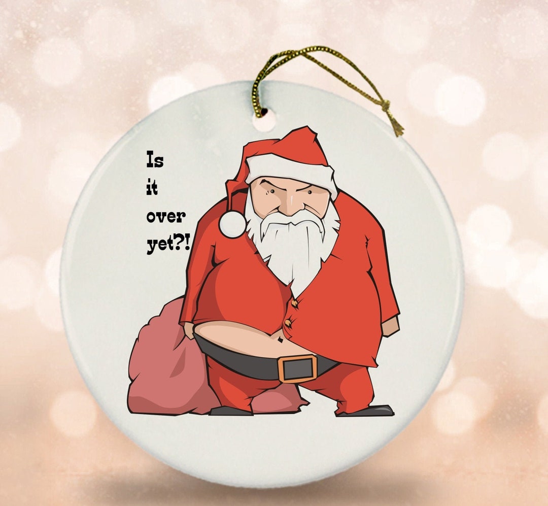 Funny Grumpy Santa Ornament, Cranky St Nick Tree Decoration, Ornament ...