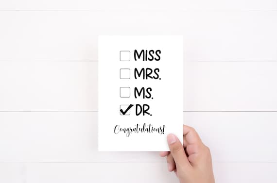 Congrats Doctor Card Medical School Graduation Card Female | Etsy