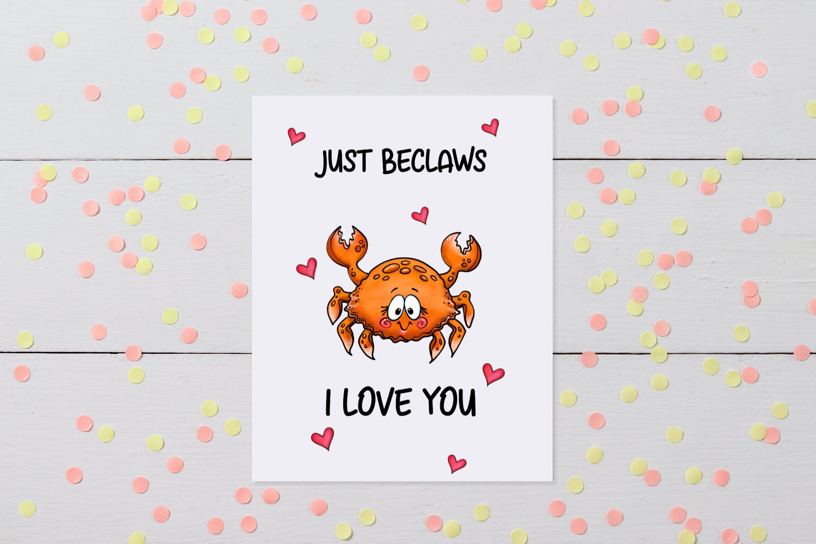 Just Beclaws I Love You Crab Pun Card Funny Valentines Card - Etsy
