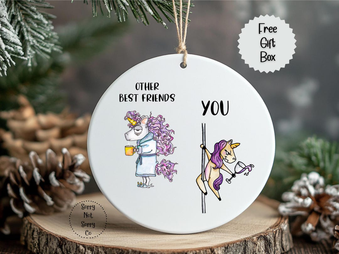 Funny Unicorn Best Friend Ornament, Pole Dancing Unicorn Christmas Gift ...